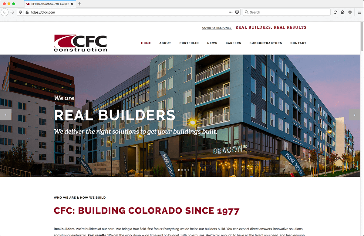 CFC Construction Launches New Website - DB Marketing Ltd.